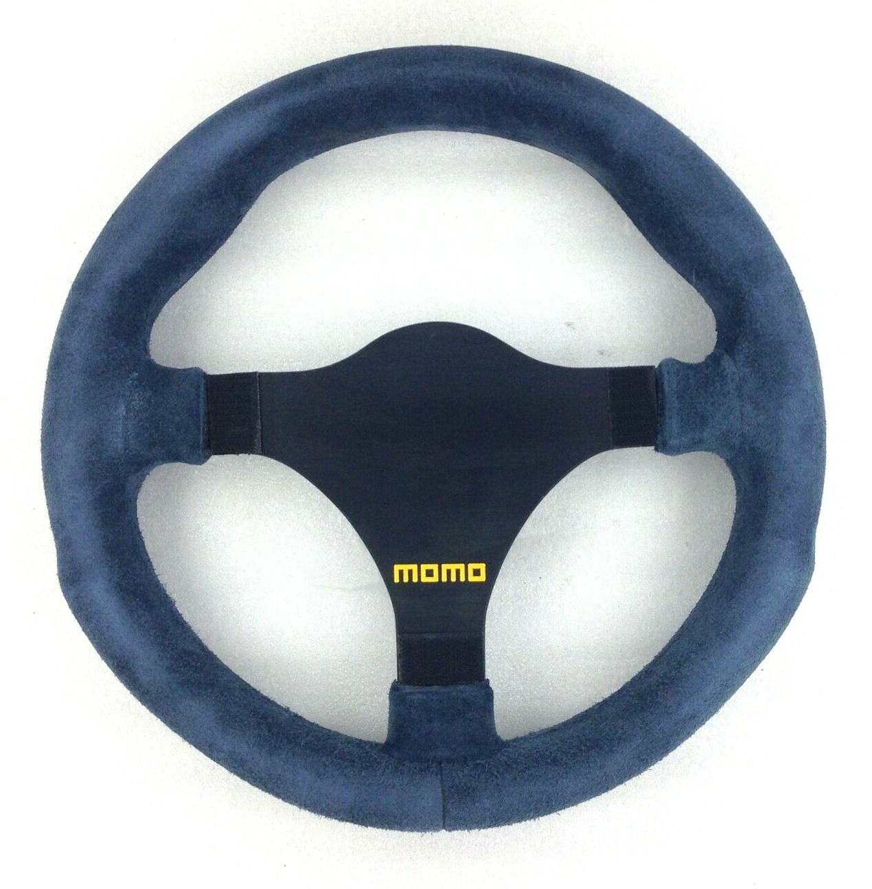 Genuine Momo Model Mod.28 BLUE suede steering wheel 270mm. IVA Race etc ...