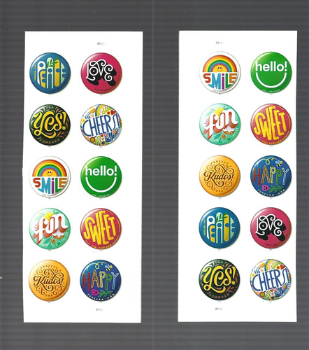 DISCOUNT POSTAGE 💥2024 "PINBACK BUTTONS" 20 Forever Stamps FV US$14.60 ...