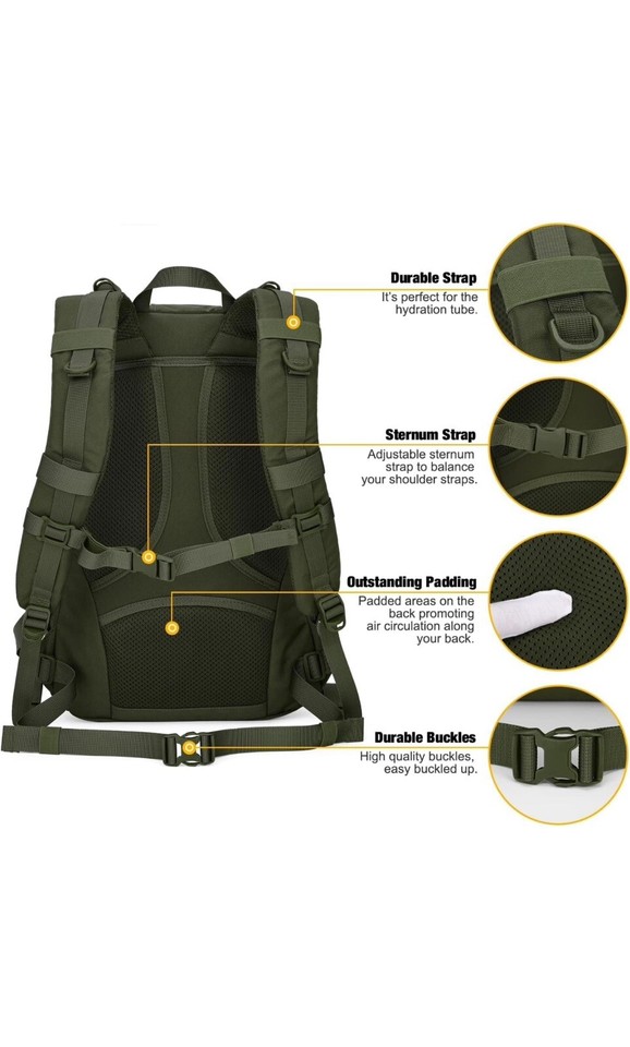 Mardingtop Small Tactical Backpack,Molle Hiking Backpack for 6539-khaki ...