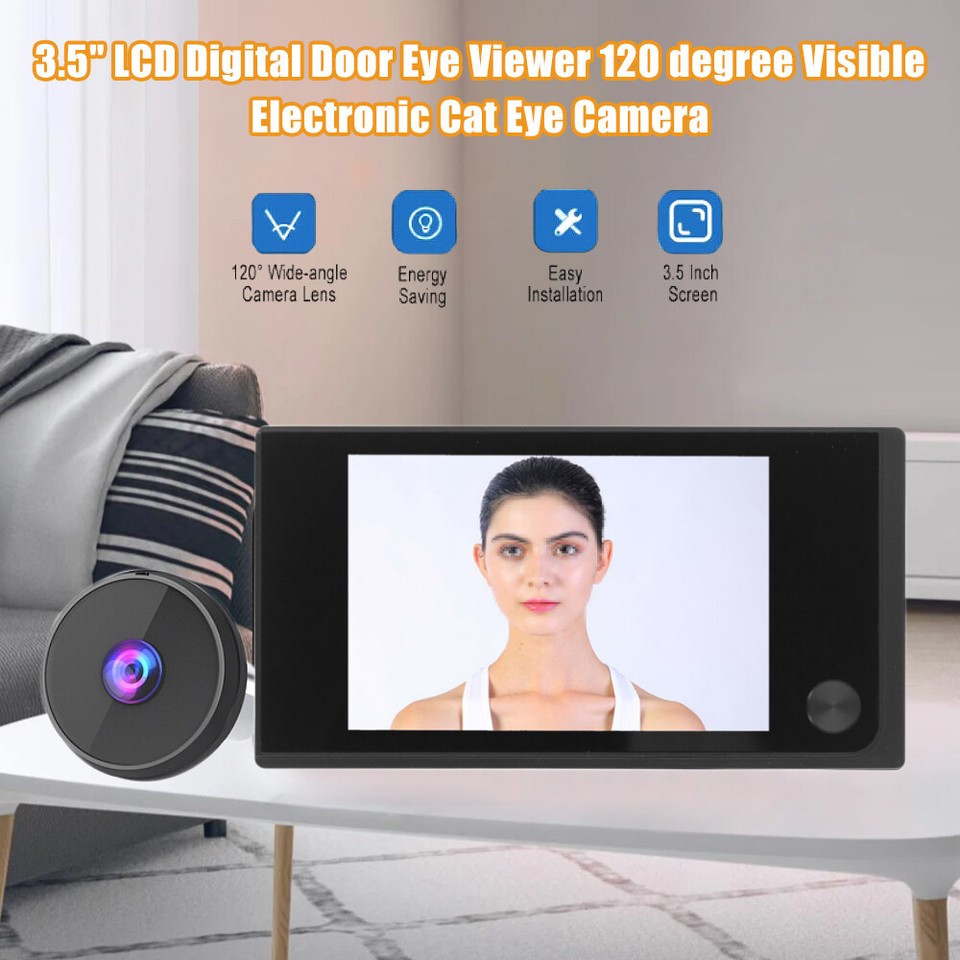 Digital LCD 120 Degree Peephole Viewer Monitoring Electronic Cat Eye ...