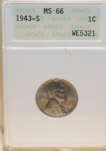 1943 S US ANACS Cache Steel 1c MS66 | eBay
