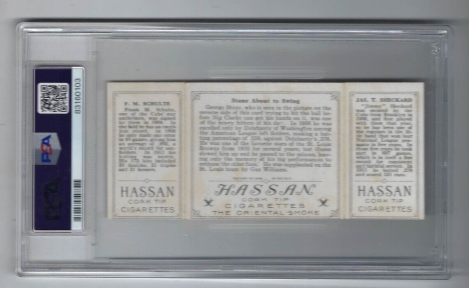1912 T202 Hassan baseball card Sheckard Wildfire Schulte Chicago Cubs ...