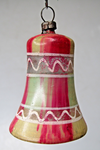 Antique Vintage Glass END of DAY BELL w Clapper Christmas Ornament ...
