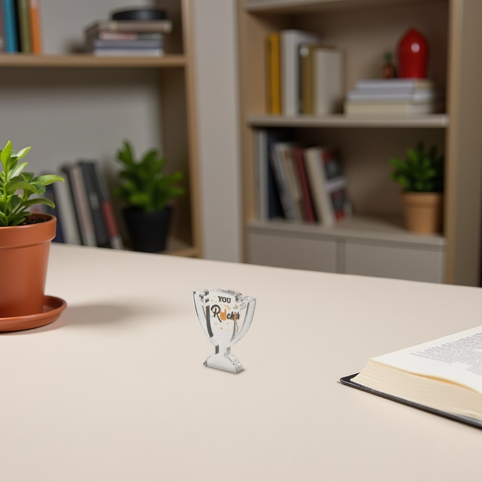 6PCS Acrylic Awards Trophies: Mini Appreciation Trophies Employee ...