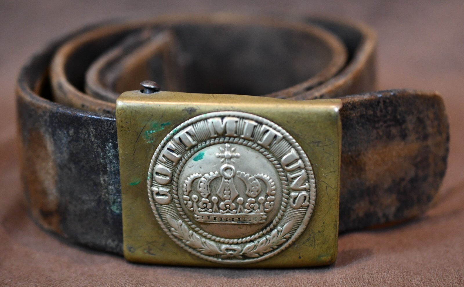 WWII WW1 German belt buckle gott mitt uns army military trench vet art ...