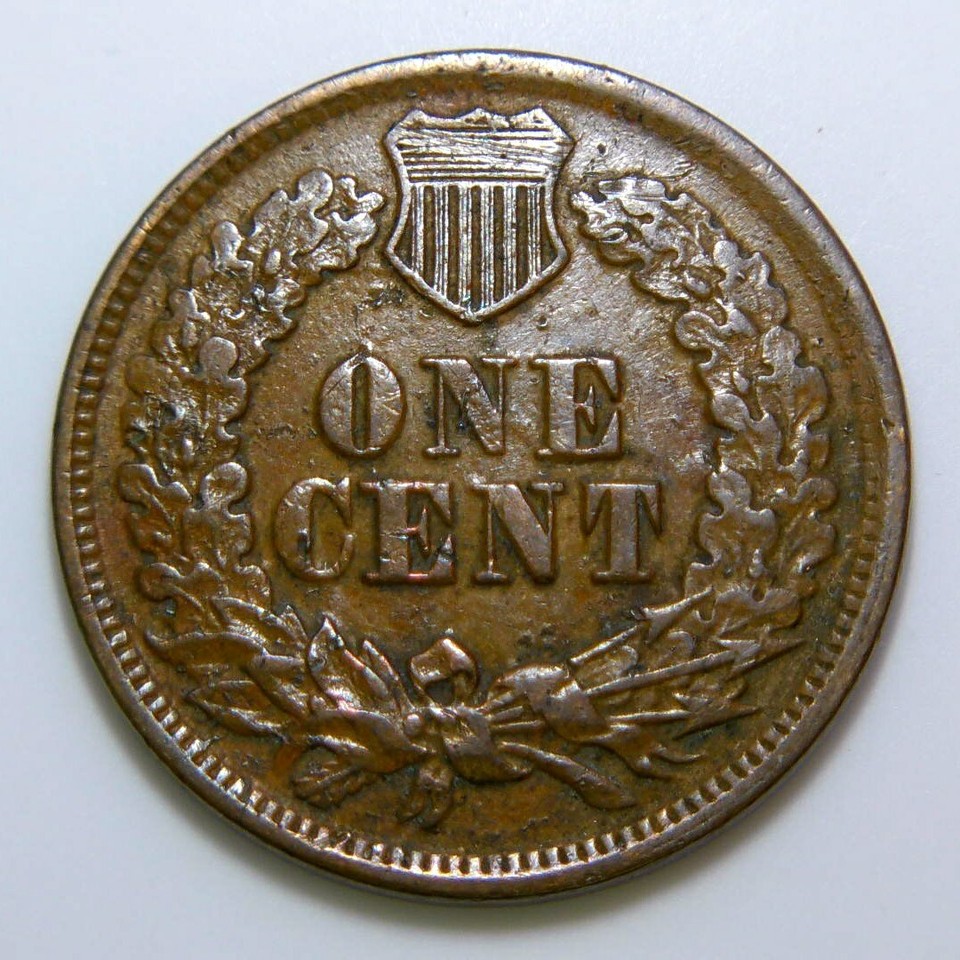 ~Early American Bronze~ 1865 Fancy 5 Indian Head Cent Penny 1c COIN XF+ ...