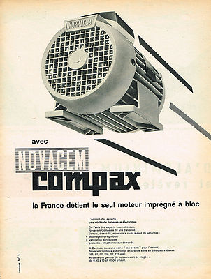 PUBLICITE ADVERTISING 104 1961 NOVACEM COMPAX moteur imprégné à bloc | eBay