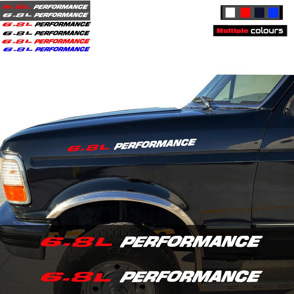 6.8L PERFORMANCE Car Hood Decals for Ford F250 F350 Expedition Triton ...