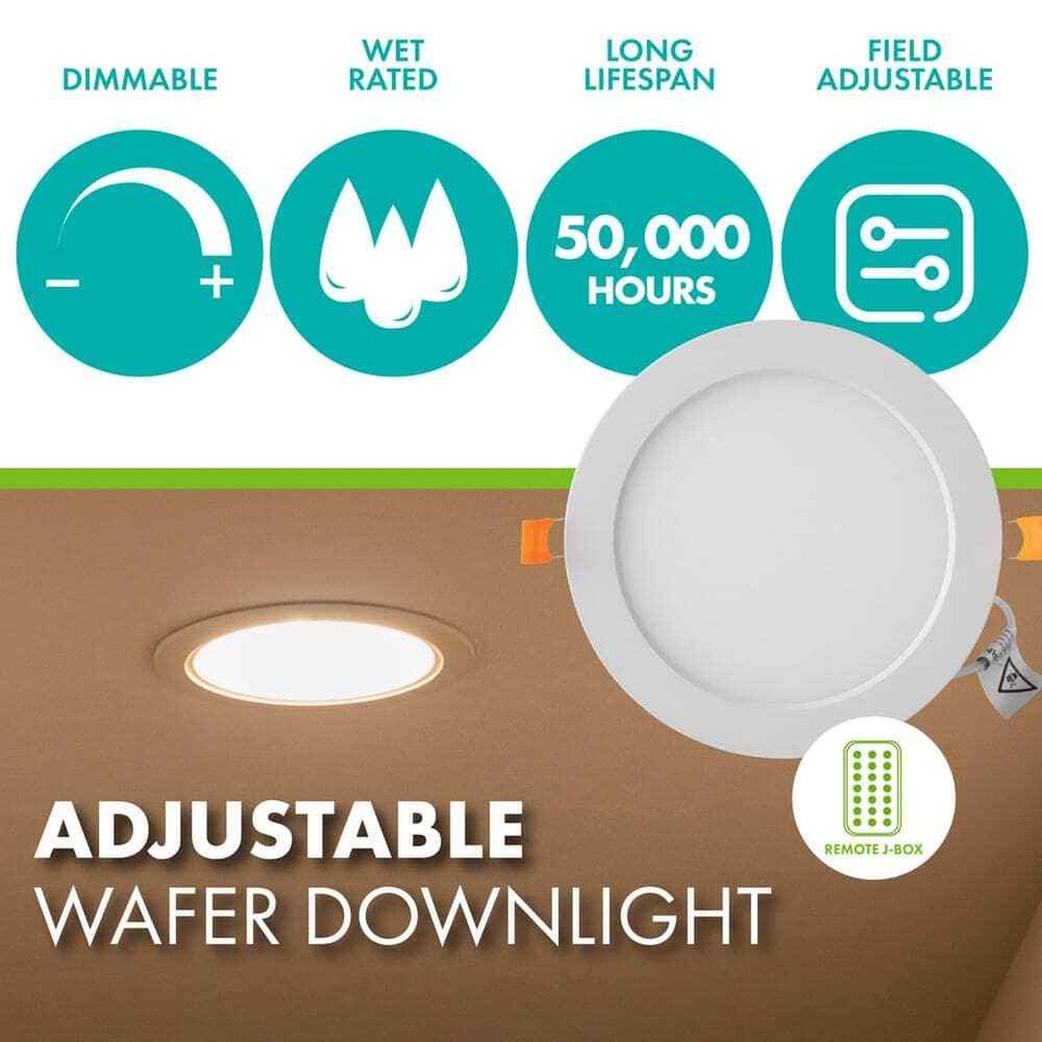 6 in. Slim Downlight CCT Selectable LED Recessed Downlight with Remote ...