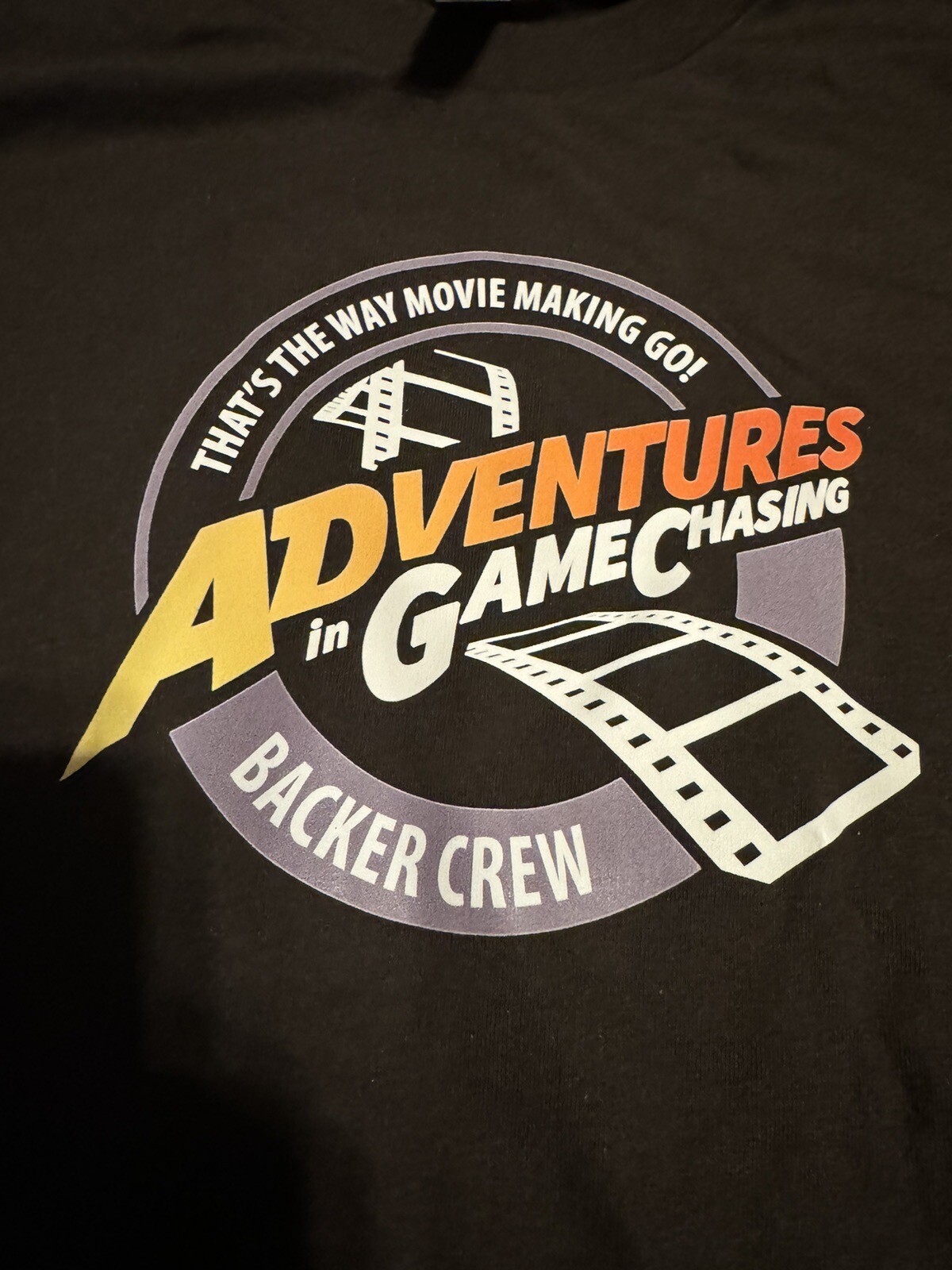 Adventures In Game Chasing Movie Backer Crew T-Shirt Size XL Game ...