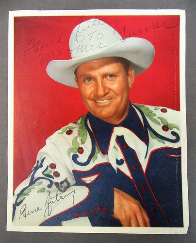 autographed color print GENE AUTRY singing cowboy movie TV star TM | eBay