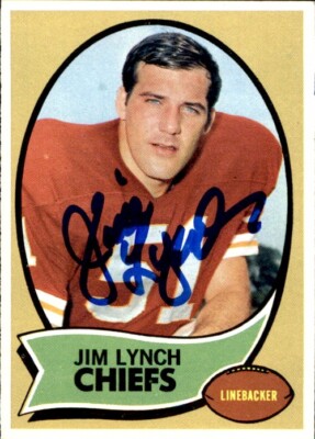 Jim Lynch 1970 Topps #51 Signed Football Card Kansas City Chiefs Notre ...