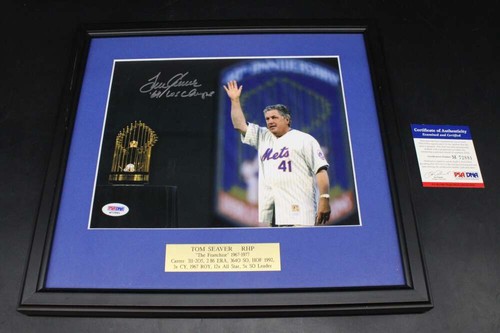 Tom Seaver Framed Signed 8x10 Photo Mets Auto Inscribed 69 WS Champs ...