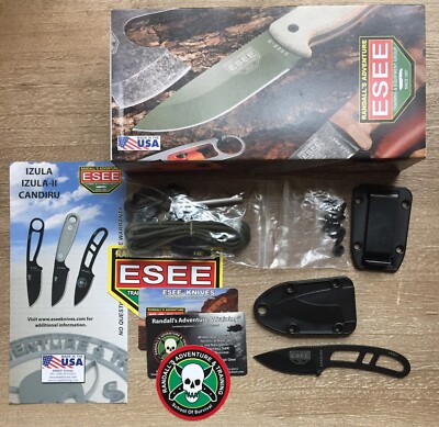ESEE Candiru Fixed Blade Neck Knife w/ Kit Extras (2" Black) | eBay