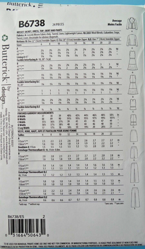 Misses Chic Jacket Dress Top Skirt & Pants Sewing Pattern Butterick ...