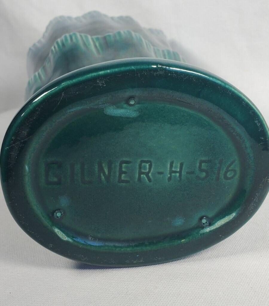 Rare Vintage Gilner Pottery Vase #H-516 Green/Blue/Aqua Art Deco Large ...