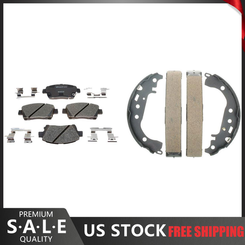 Front Rear Kit Ceramic Brake Pads & Brake Shoes For 2004-2008 Toyota ...