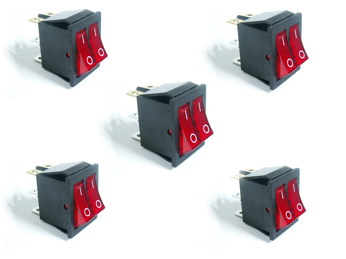 ️ Doppel Wippschalter Wippenschalter, 2x 1 polig Ein-Aus beleuchtet ...