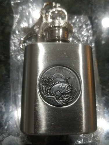 flask mini keychain bass fish stainless steel 1 oz NEW | eBay