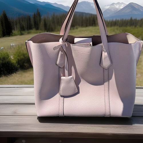 Tory Burch Perry Small Triple Compartment Tote Bag Shell Pink Pre-owned ...