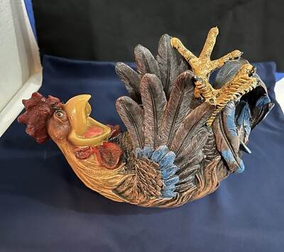 True Rowdy Rooster Poly Resin Wine Bottle Holder Table Top Storage Rack ...