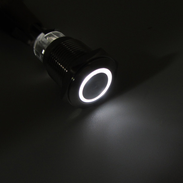 Push Button Switch Ring LED Light Momentary Latching Waterproof 16mm ...
