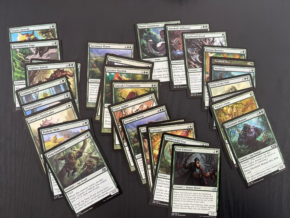 100 Green MTG Cards Bulk Lot Common, No Duplicates for Commander Magic ...