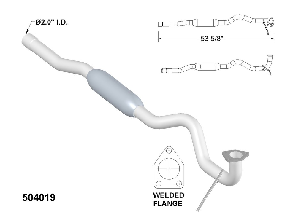 Center Exhaust Pipe For 2015-2017 Mitsubishi RVR GT 2.0L L4 GAS DOHC | eBay