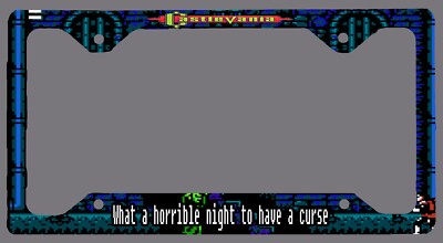CastleVania 8 bit - License Plate Frame - Horrible night to have a ...