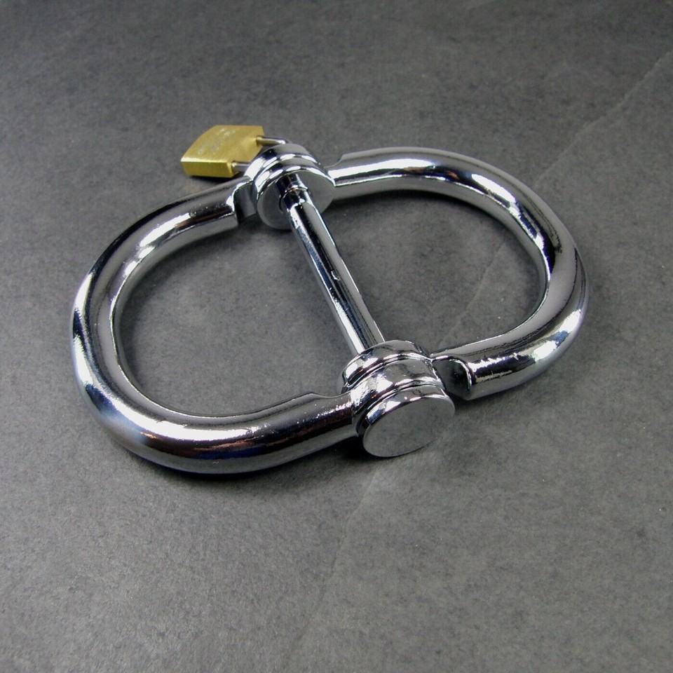 Stainless Steel Heavy Hand Iron Handcuffs with center hinge pin lock ...