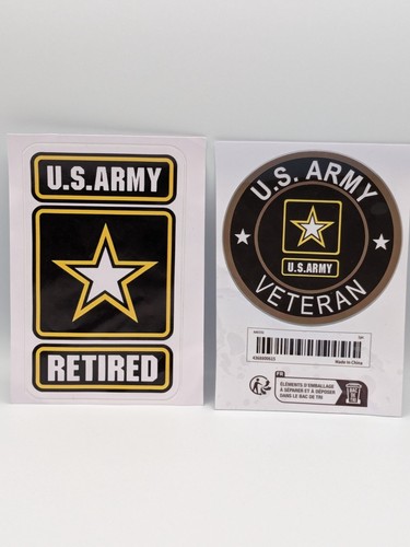 Two U.S. Army Veteran Stickers - Retired & Veteran Decals, New | eBay