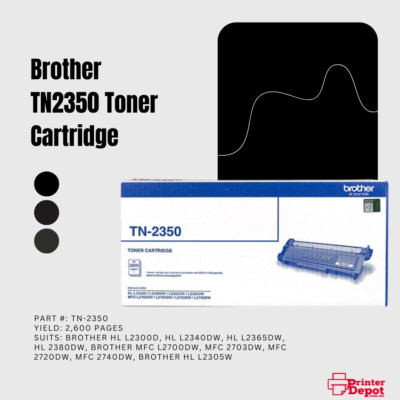 Brother TN2350 Toner Cartridge Yield: 2, 600 Pages/ P/#: TN-2350 | eBay ...