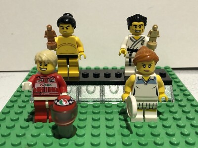 LEGO CMF LOT ATHLETE FIGURES KARATE MASTER SUMO TENNIS PLAYER RACE CAR ...