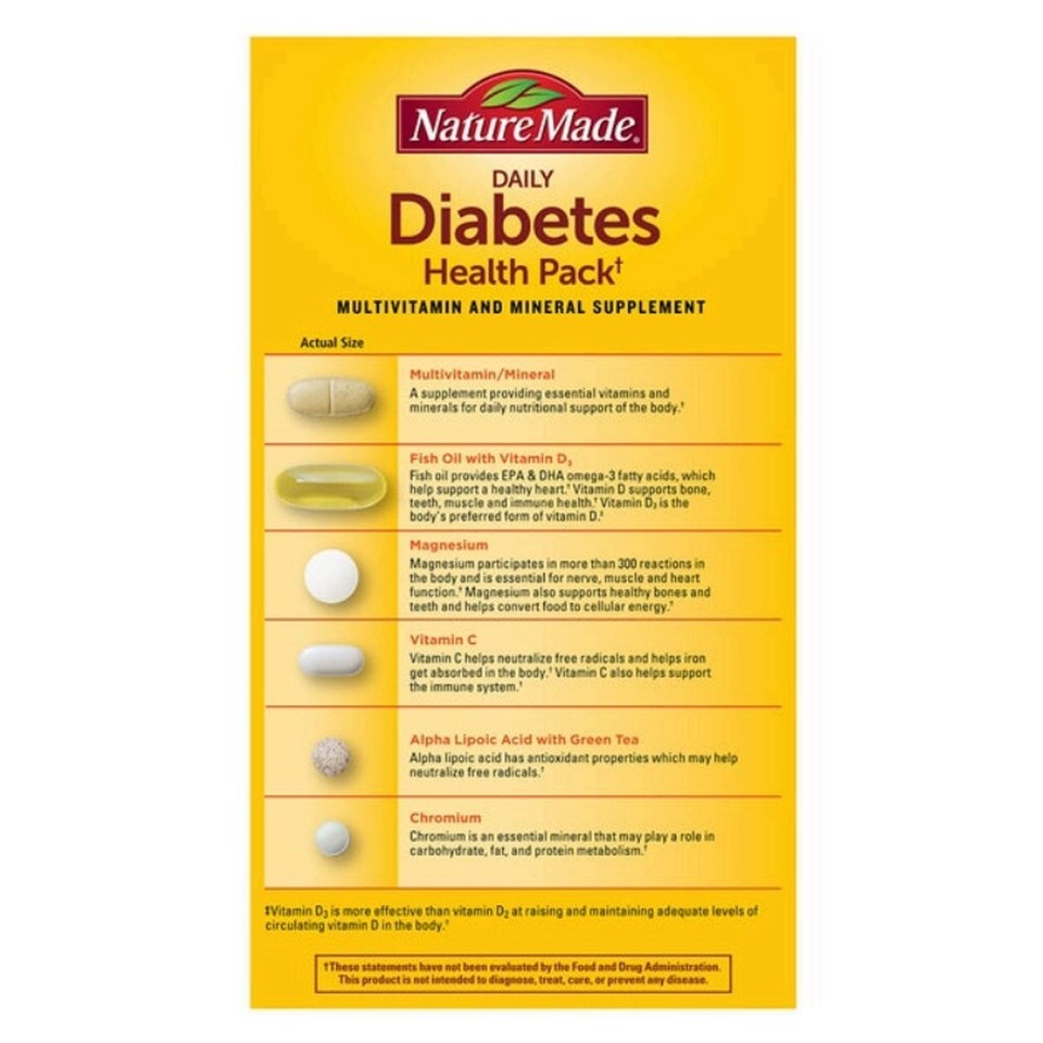 Nature Made Daily DIABETIC Health Pack 60 Packets Exp: 05/26 ...