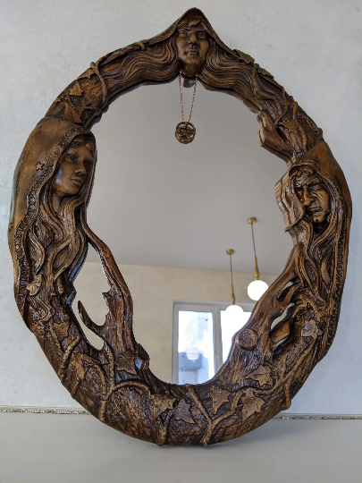 Magic Gothic mirror with wood frame. Witch mirror. | eBay