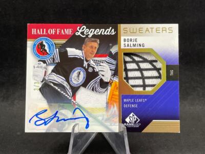 2021-22 UD SP GAME USED BORJE SALMING HALL OF FAME LEGENDS TAG PATCH ...