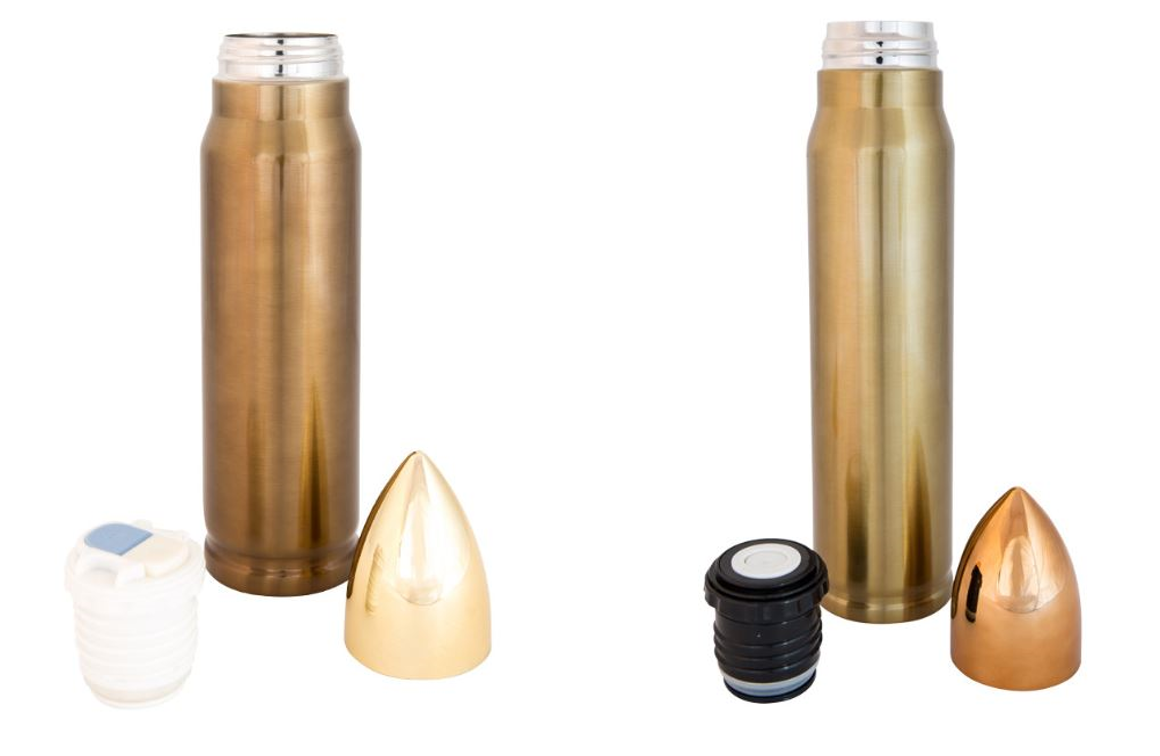 Kombat Bullet Style Flask 500ml / 1000ml Gold Stainless Steel | eBay UK