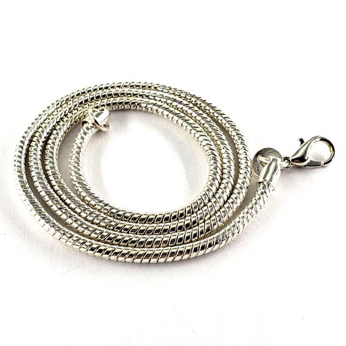 Sterling Silver Necklace 18" Snake Chain Link 2.50MM Mens Biker Rocker ...