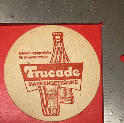 LOWEN-BIER AUS BRAUNLINGER. FRUCADE MARKENGETRANKE. 4.2 INCH ROUND BEER ...