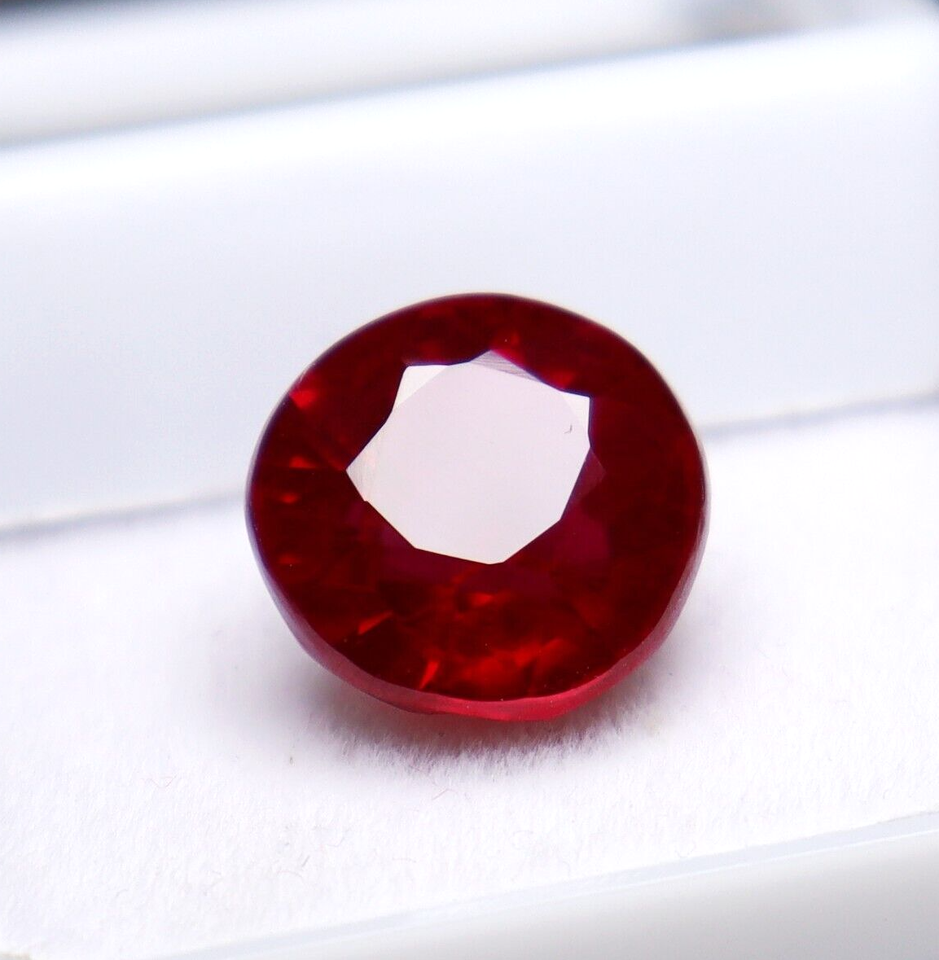 Round Cut Certified Red Ruby Natural 6.15 Ct Loose Gemstone Certified ...
