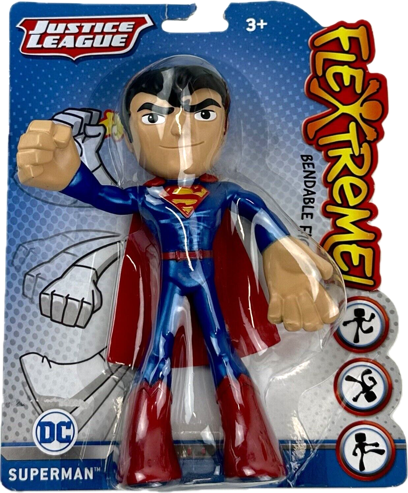 Mattel DC Justice League Flextreme Superman Bendable Posable Action ...