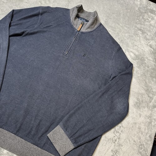 Disney Parks Mens Blue Gray Quarter Zip Size Large Preppy Casual ...