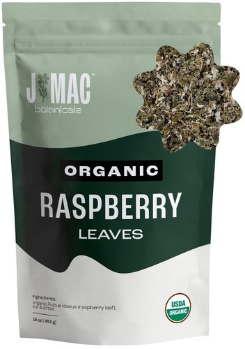 J MAC BOTANICALS Organic Red Raspberry Leaf Herbal Tea 16 Ounce Bag 200 ...