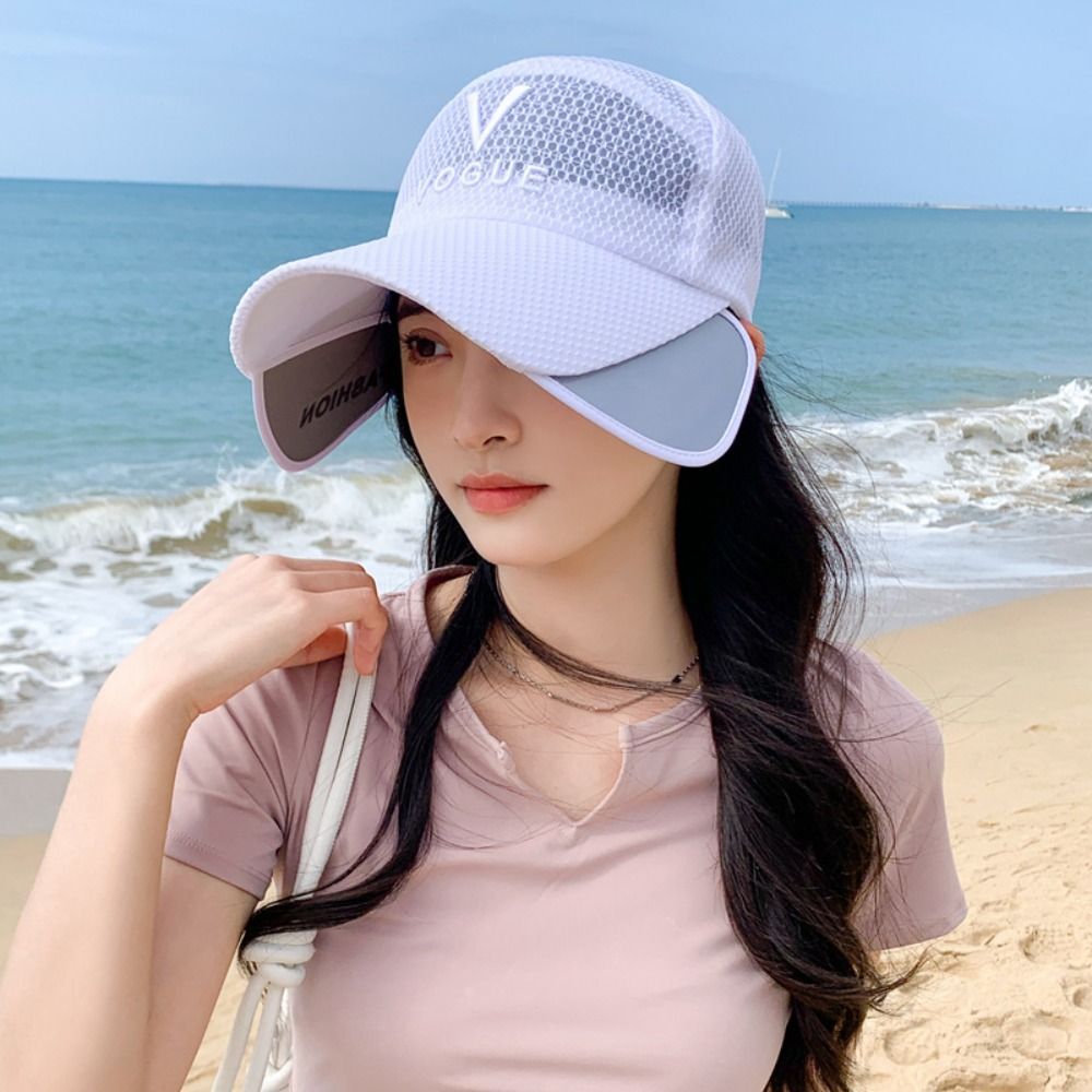 Breathable Sun Protection Caps Retractable Large Brim Baseball Hat | eBay