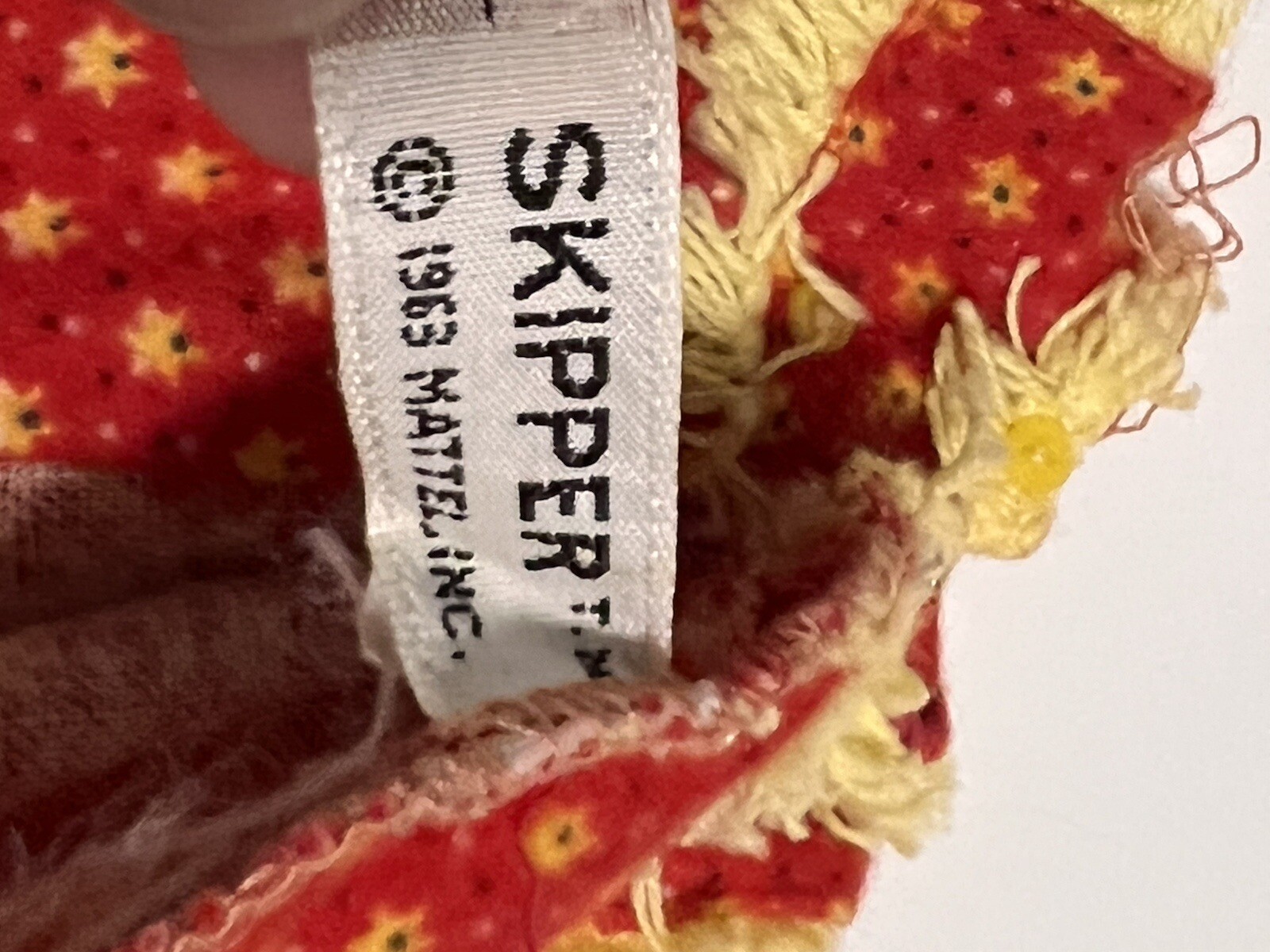 Vtg Mattel Barbie Doll Original Skipper Wooly PJs Pajamas Red Yellow ...