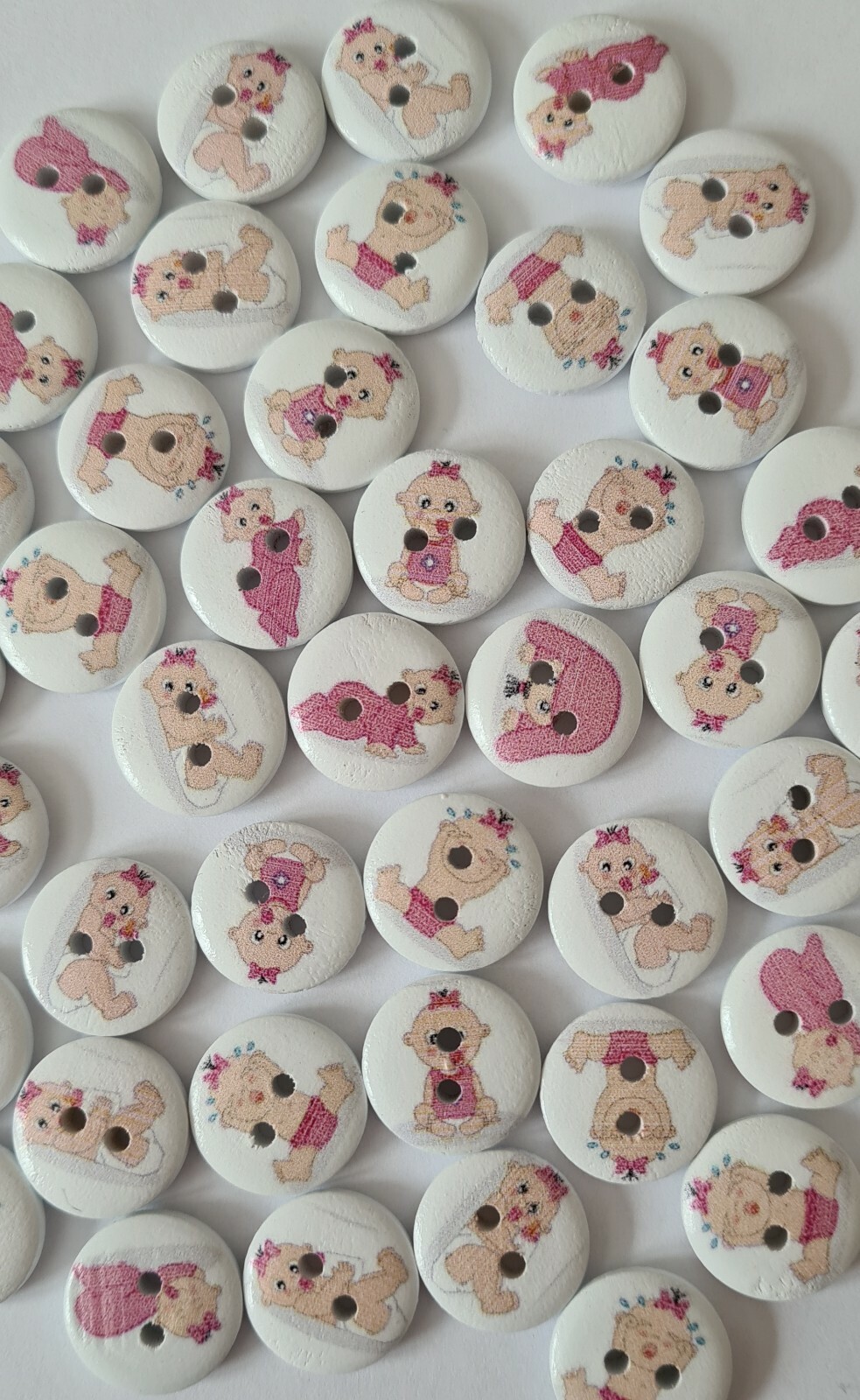 12 Baby Patterned Buttons Size 15mm - Pinks and Blues | eBay UK