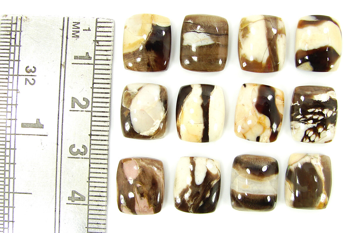 52.3 Ct Natural Peanut Wood Jasper Gemstone 10x12 mm Cushion Cab 12 Pc ...
