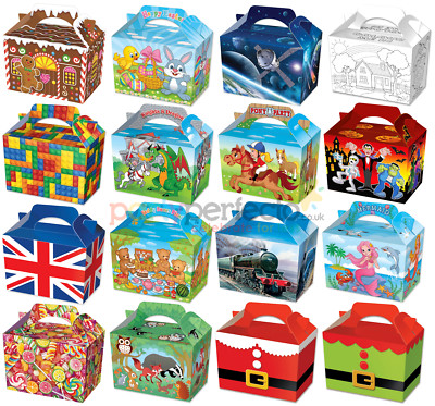 30 Childrens Party Boxes - Choose From 17 Designs - Bag Lunch Meal Bag ...
