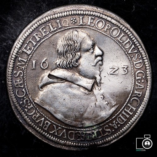 Austrian States, Tyrol, 1 Thaler 1623, Silver crown coin, repaired hole ...