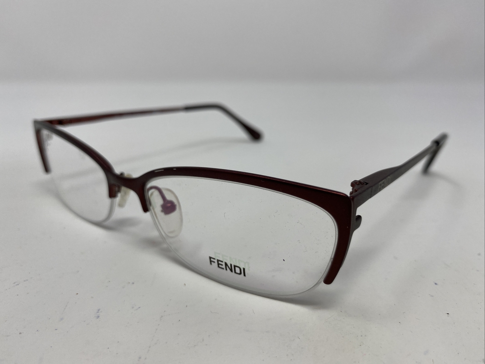 Fendi Italy F995 538 55-16-135 Burgundy Metal Half Rim Eyeglasses Frame ...